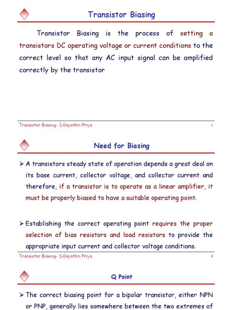 Transistor Biasing | PDF | Bipolar Junction Transistor | Transistor
