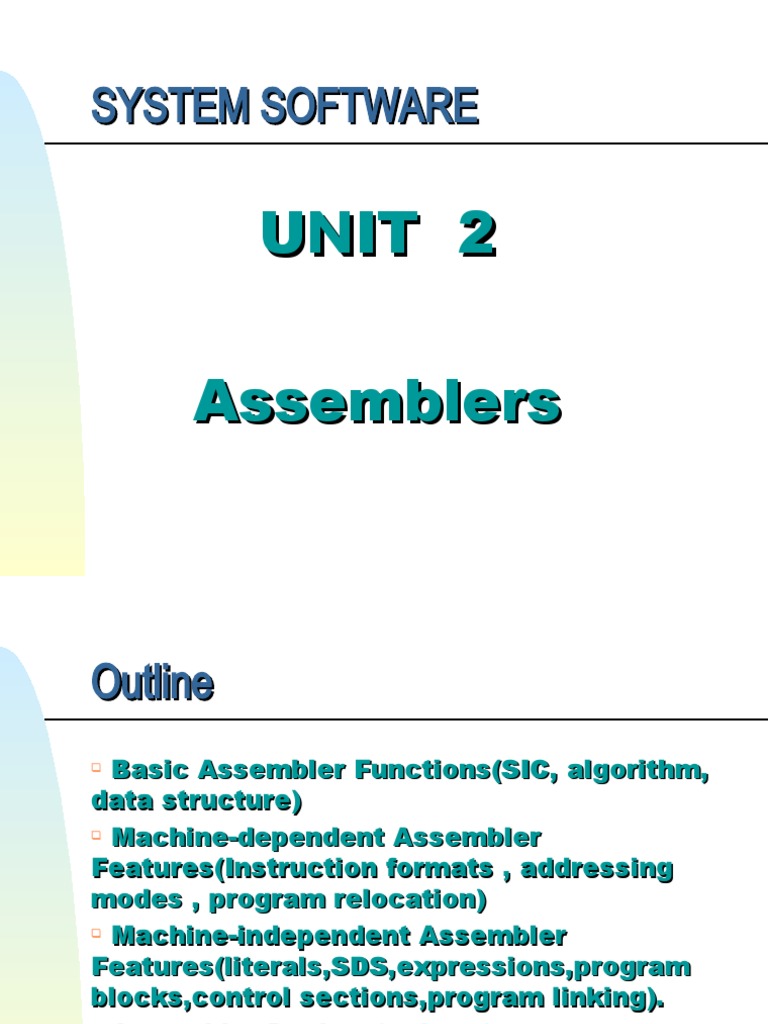 Unit2 Assembler Pdf Assembly Language Computer Program