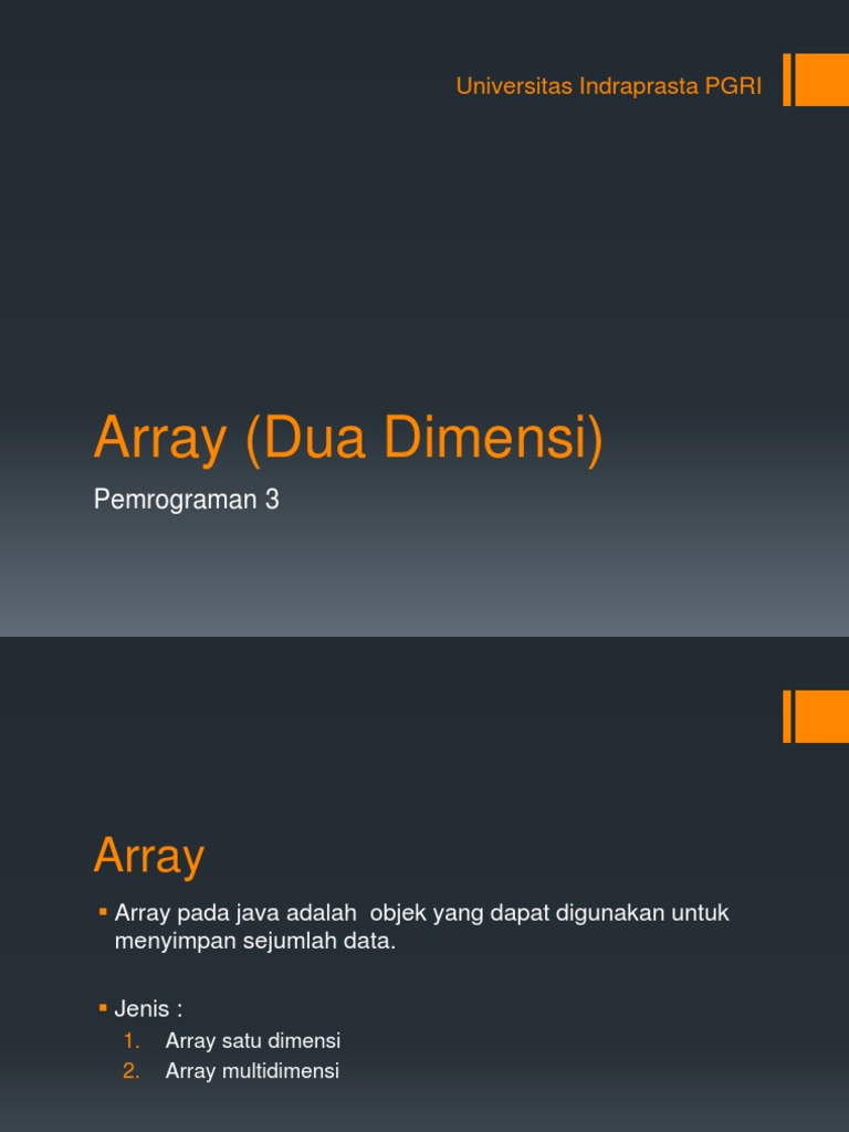 Pertemuan 3 Array Dua Dimensi | PDF