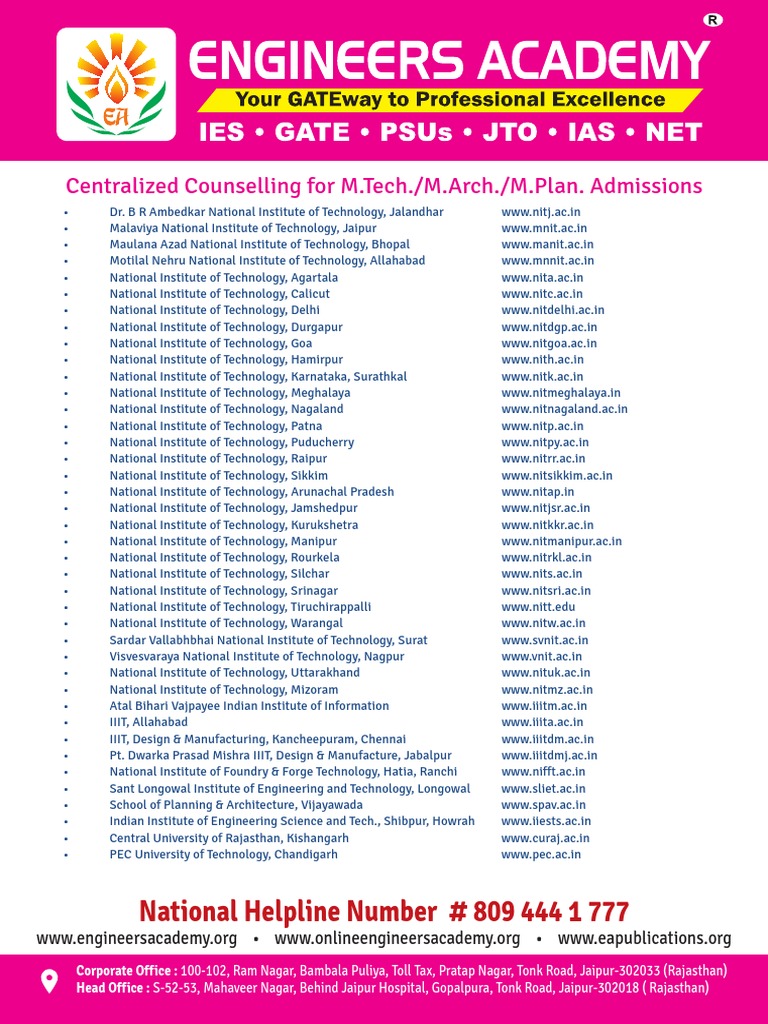 List of NIT in India | PDF | Education Policy | Science Education