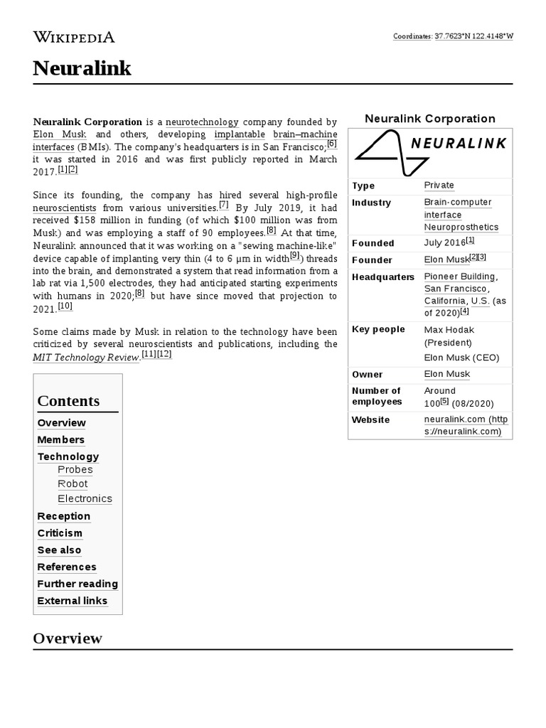 Neuralink: Neuralink Corporation Is A Neurotechnology Company Founded ...