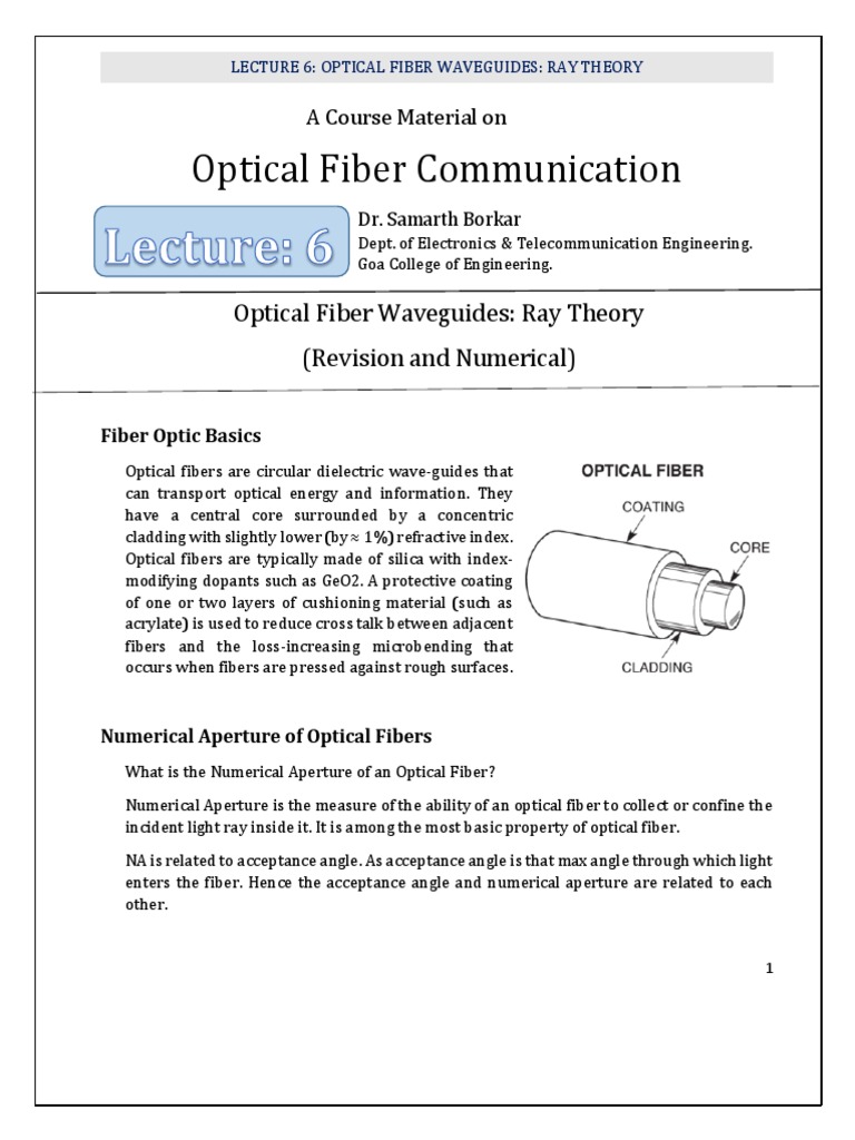 Lecture 6 - Optical Fiber Communication Ray Theory Revision and ...