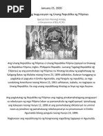 AP Q1 - Ang Deklarasyon NG Kasarinlan at Pagtatag NG Unang Republika | PDF