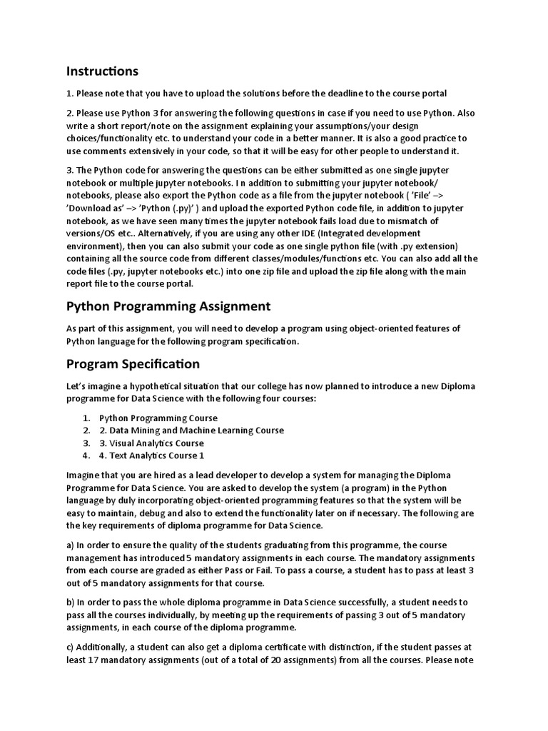 Python Test Pdf Python Programming Language Class Computer 5643