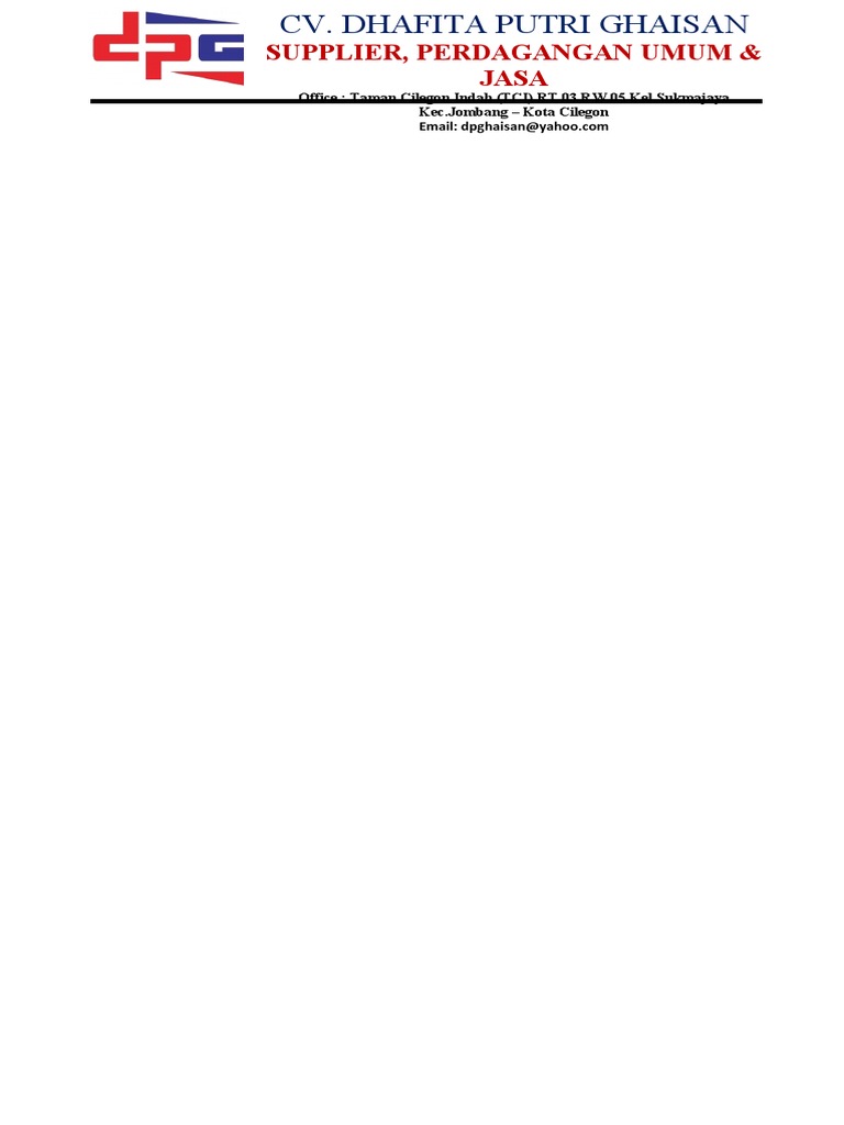 Kop Surat CV - DPG-1 | PDF