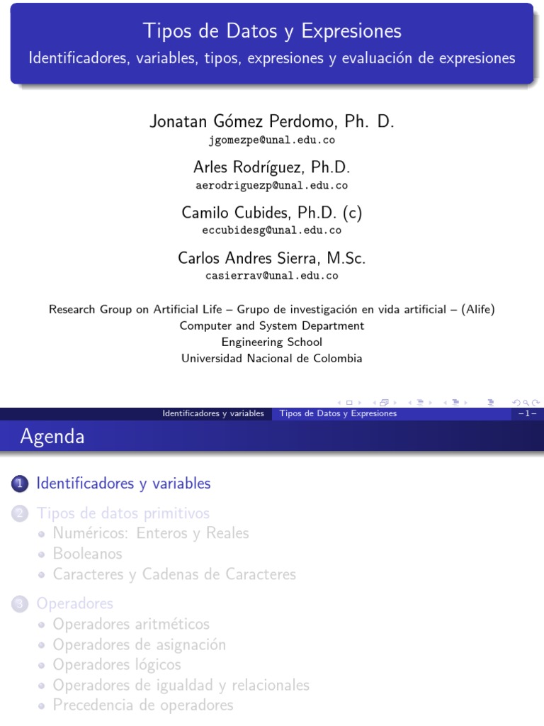05 Tipos Expresiones | PDF | Tipo de datos | Variable (informática)