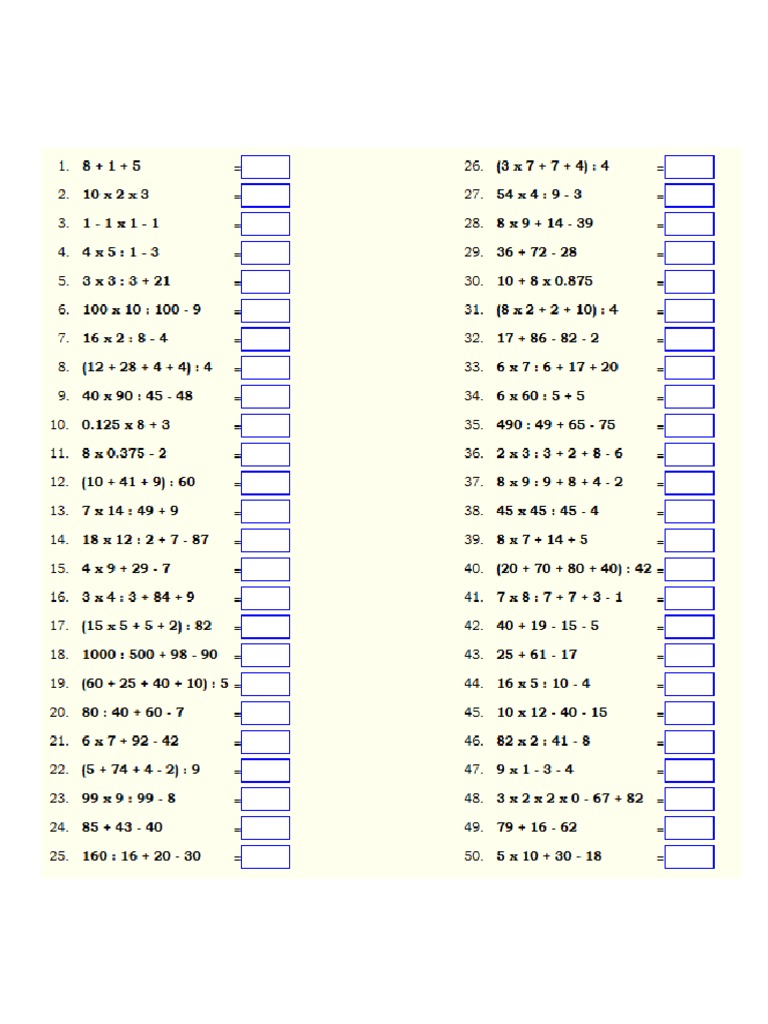 Tes Hitung Cepat | PDF