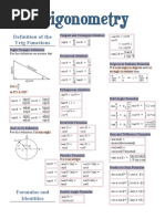 Trig Cheat Sheet | PDF | Trigonometric Functions | Sine