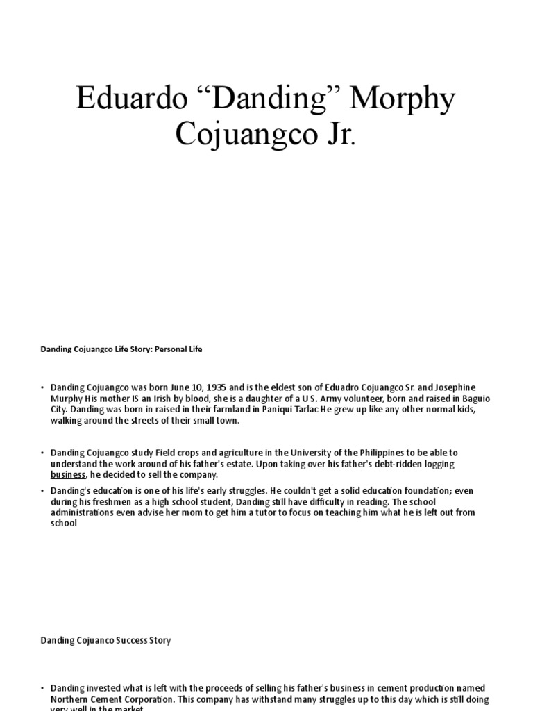 Eduardo "Danding" Morphy Cojuangco JR | PDF | San Miguel Corporation | Philippines