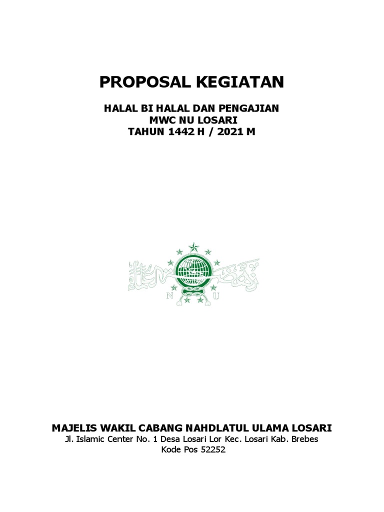 Contoh Proposal Kegiatan Halal Bihalal P | PDF