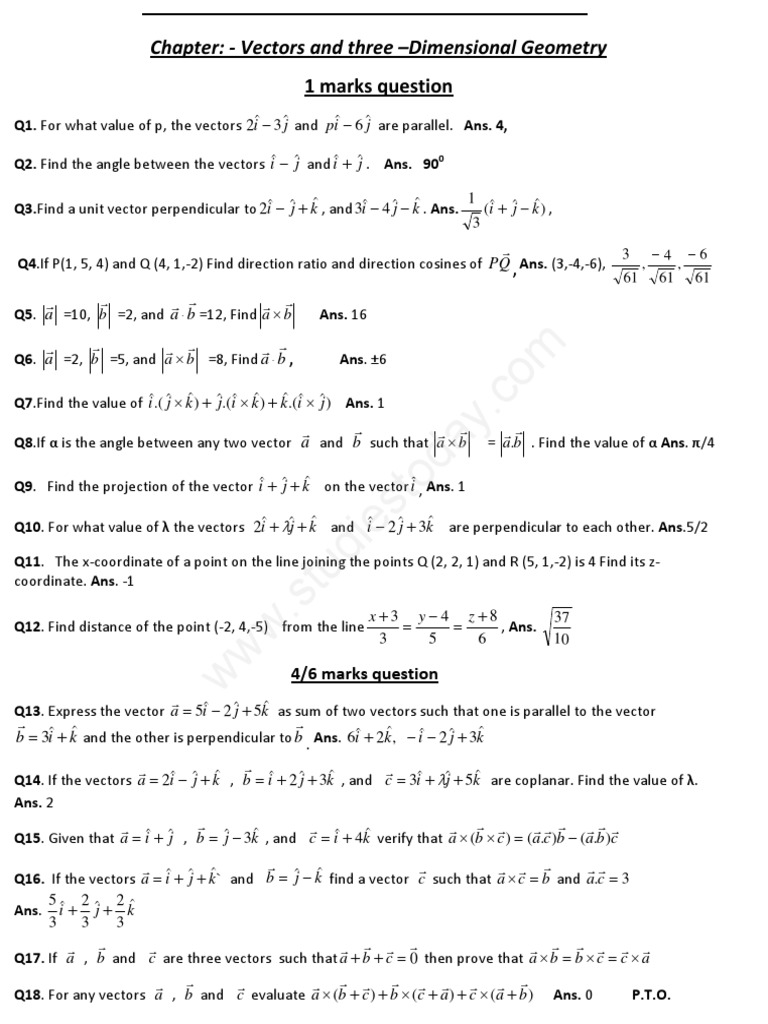 Vectors and 3D Questions | PDF | Plane (Geometry) | Triangle