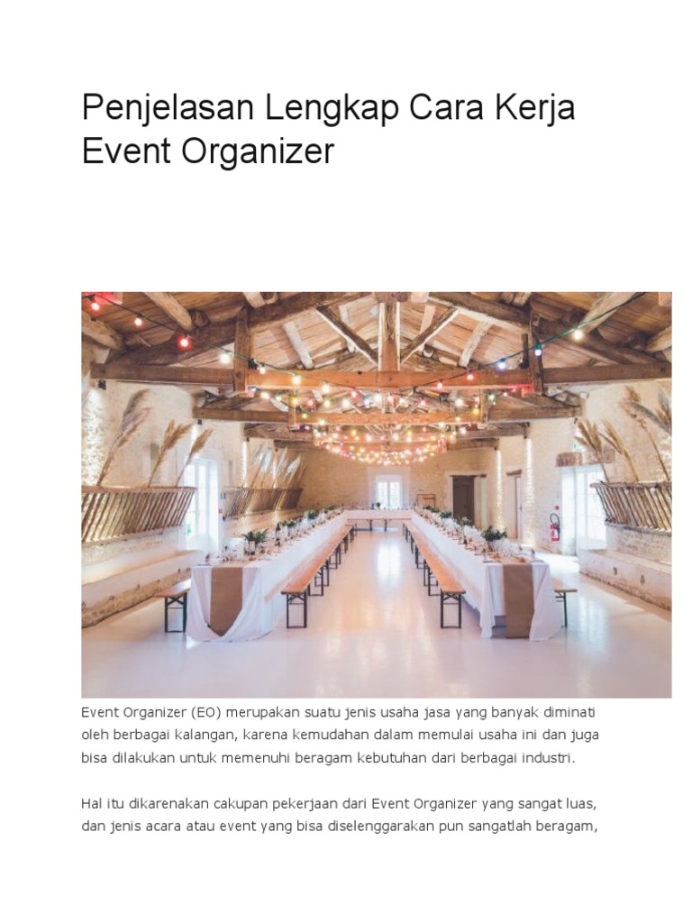 Penjelasan Lengkap Cara Kerja Event Organizer | PDF