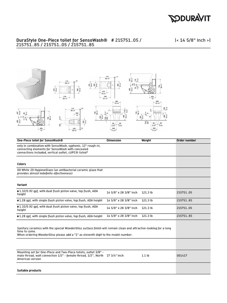 215751.0083 Duravit | PDF | Mechanical Engineering | Manufactured Goods