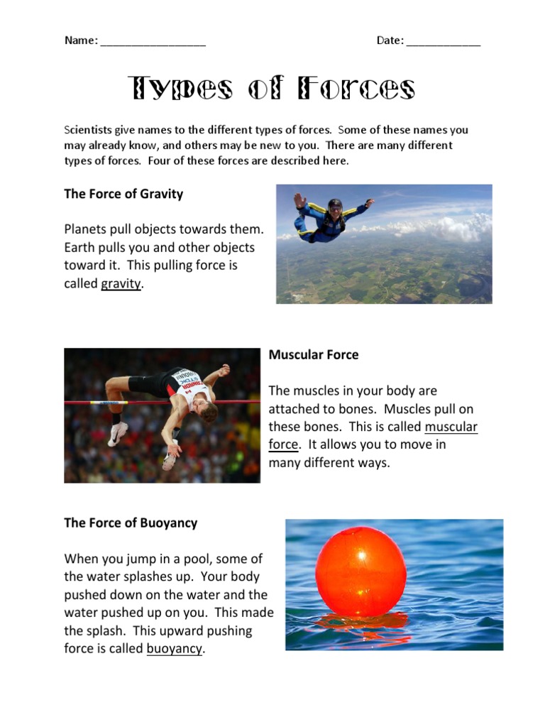Types of Forces: The Force of Gravity | PDF
