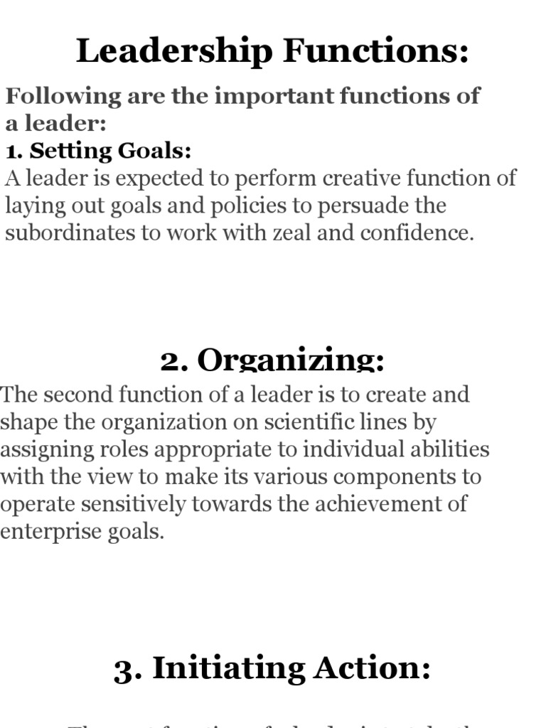 Leadership Functions | PDF