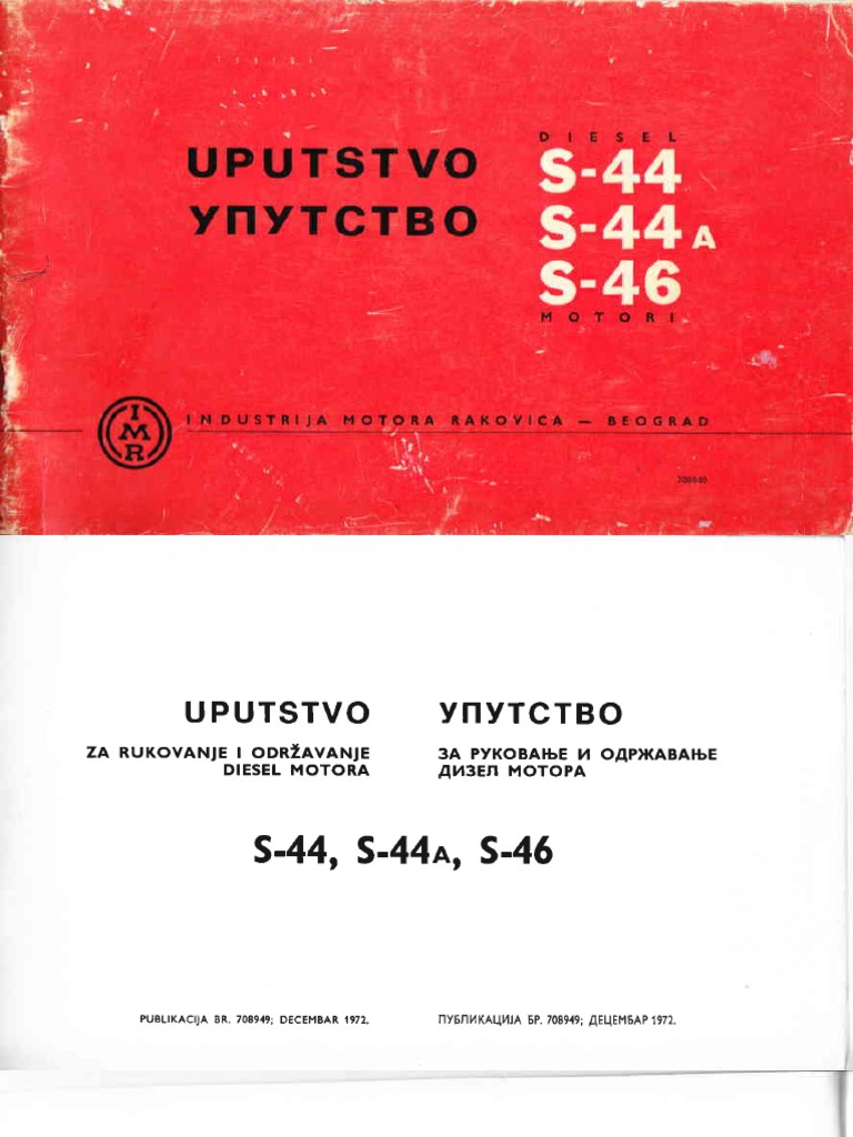 Uputstvo Za Motore IMR-Industrija Motora Rakovica - S44-S44-A - S46 ...