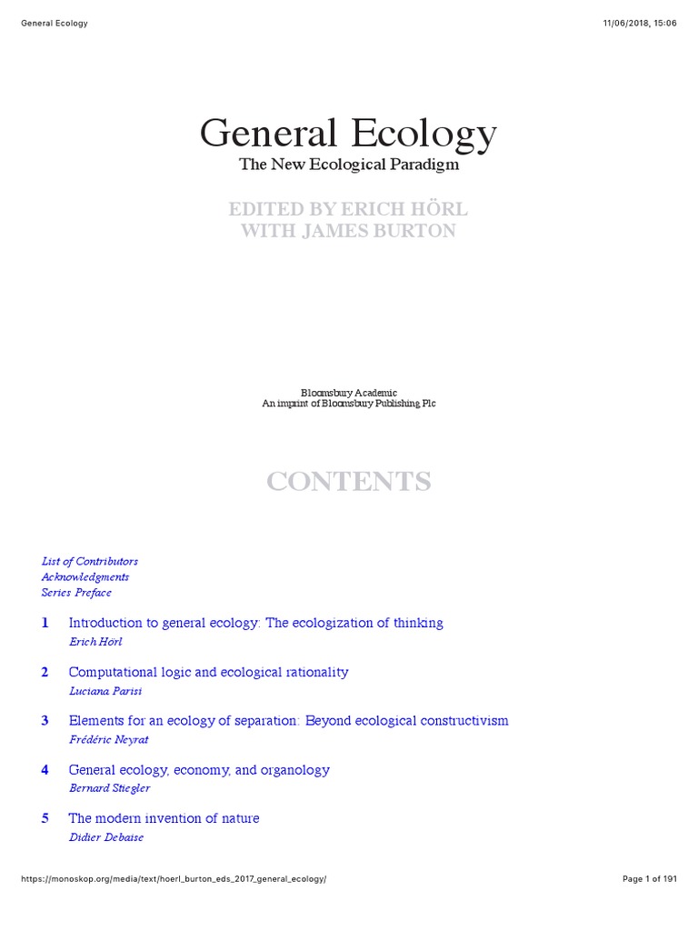 General Ecology | PDF | Concept | Rationality