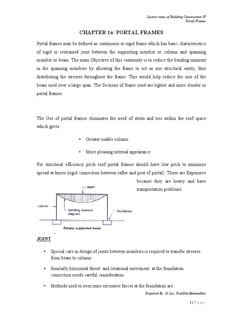 Chapter 1A: Portal Frames: Joint | Download Free PDF | Framing ...