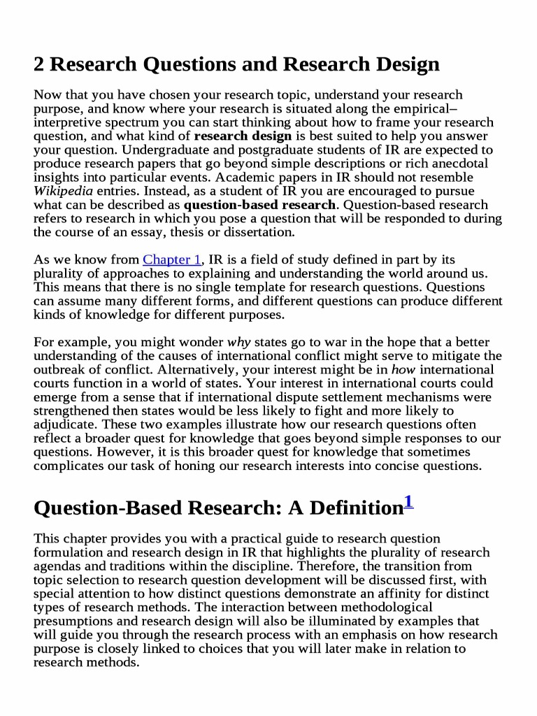 Christopher Lamont 2015 - Research Question and Research Design | PDF
