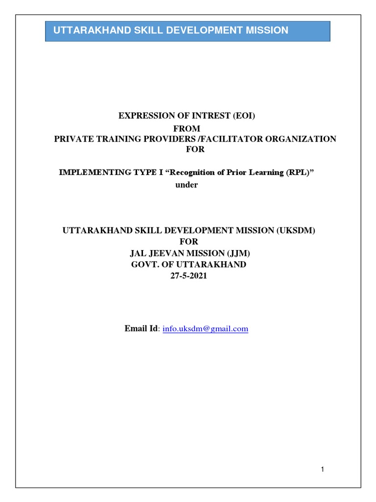 Uttarakhand Skill Development Mission | PDF | Signature | Facilitator