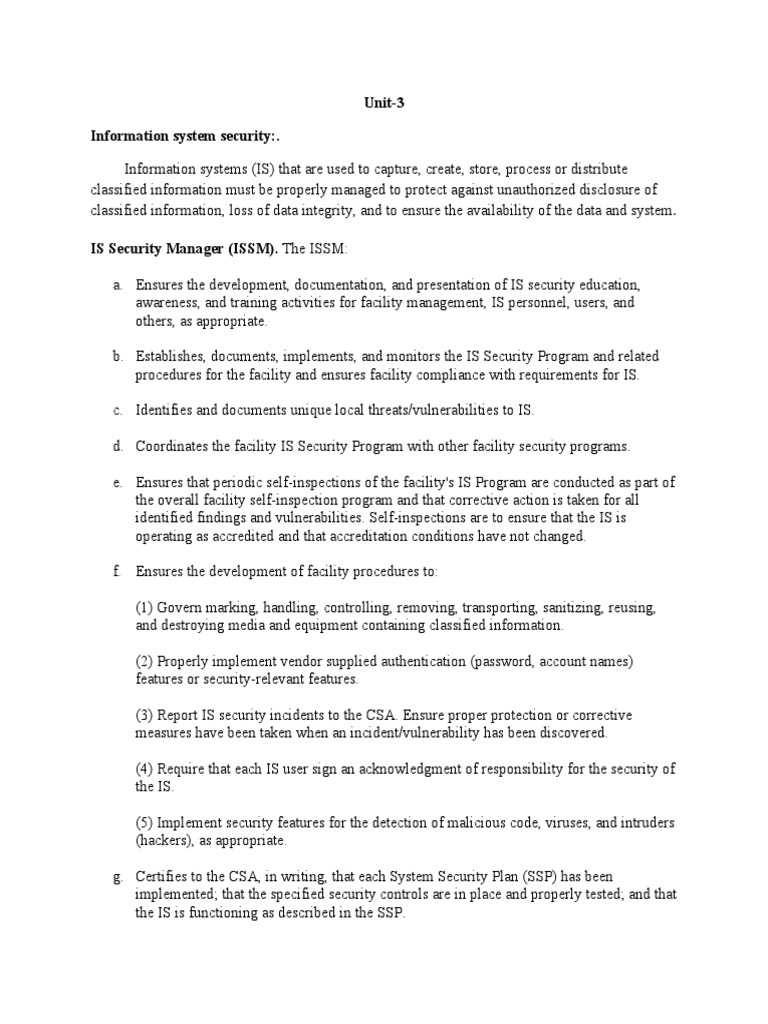 Unit-3 Information System Security | PDF | Internet | Vulnerability (Computing)