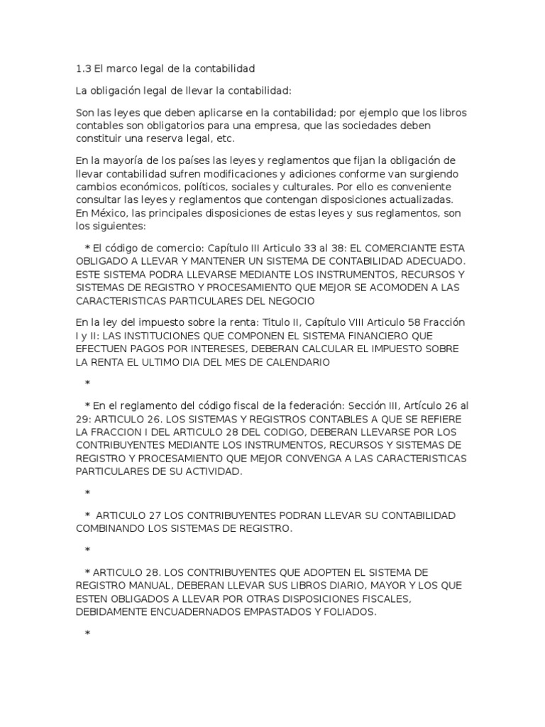 Marco Legal de Contabilidad en Empresas | Descargar gratis PDF ...