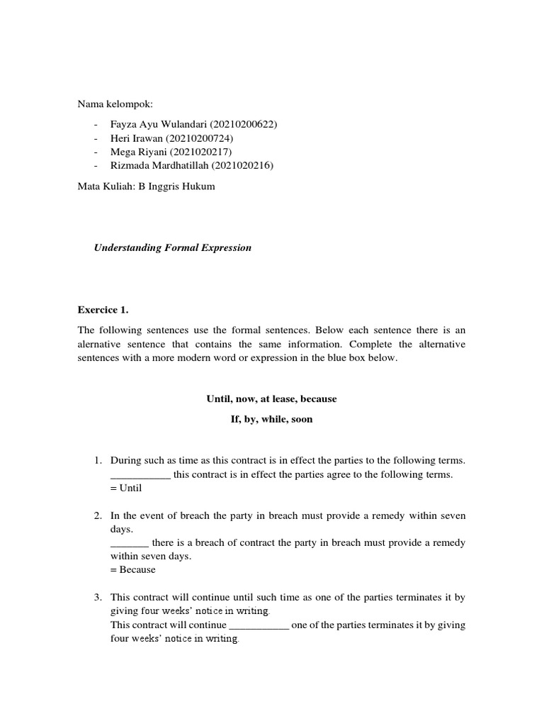 Understanding Formal Expression | PDF | Employment | Justice