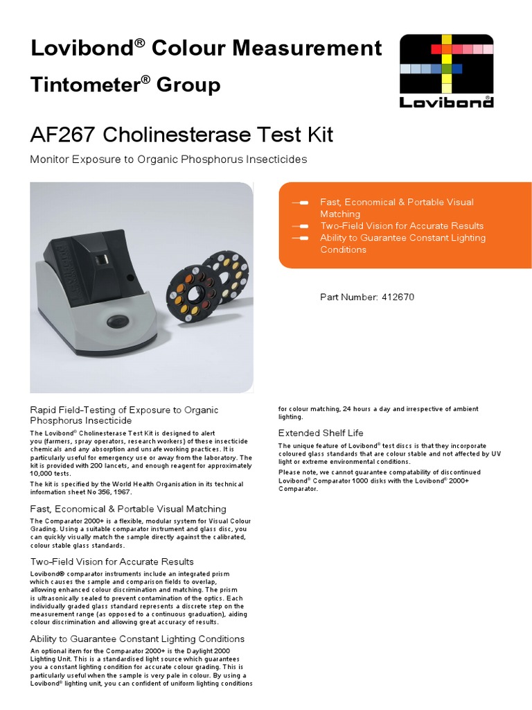 AF267 Cholinesterase Test Kit Us-En | PDF