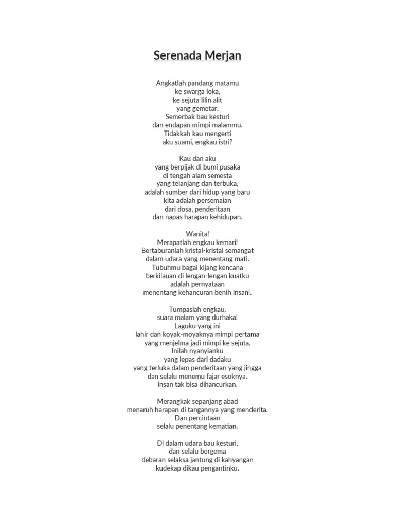 Serenada Merjan | PDF | Puisi