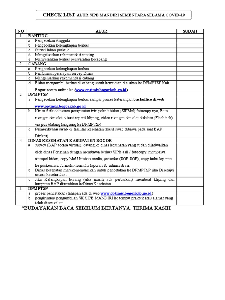 Pengajuan SIPB | PDF