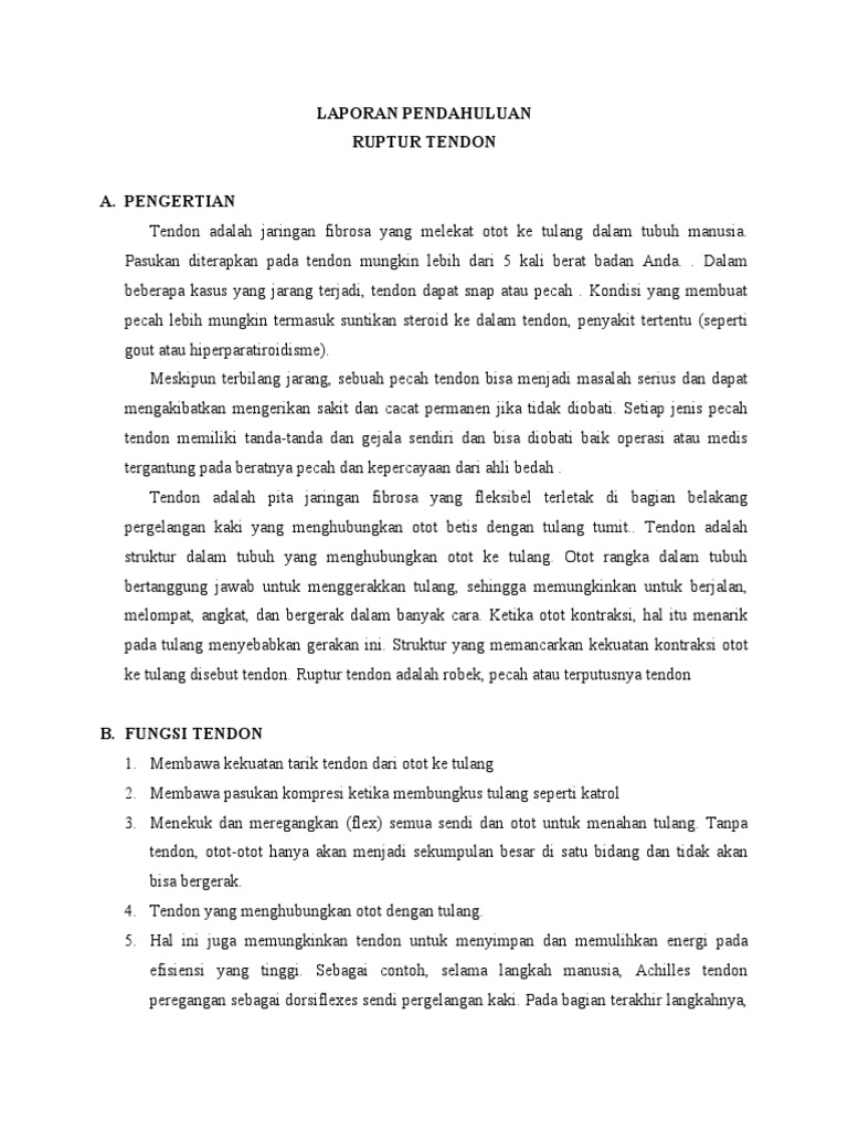 LP Ruptur Tendon | PDF