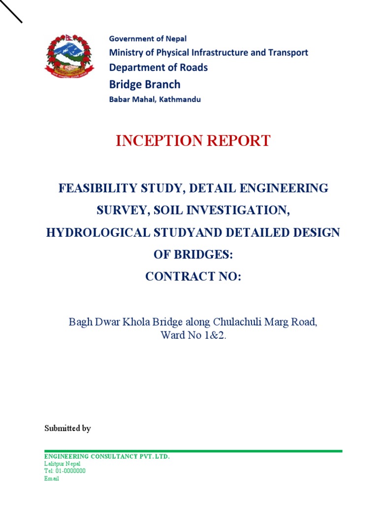 Inception Report | Download Free PDF | Discharge (Hydrology) | Drainage ...