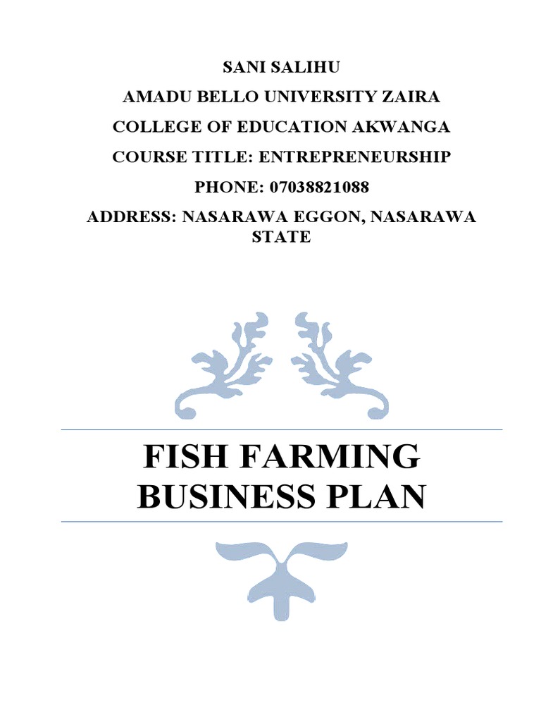 Fish Farming Business Plan | PDF | Pricing | Farmers' Market