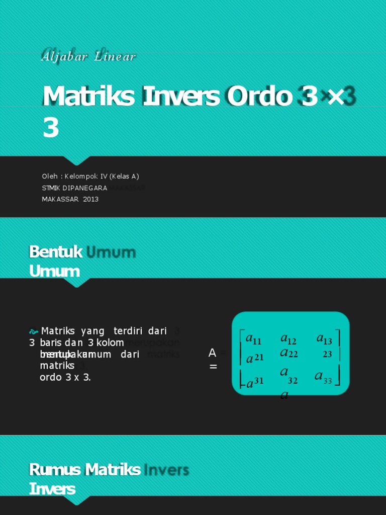 Matriks Invers Ordo 3x3 | PDF