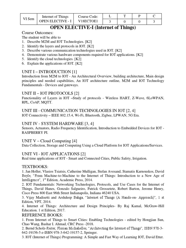 New Open Elective IoT | PDF | Internet Of Things | Computer Mediated Communication