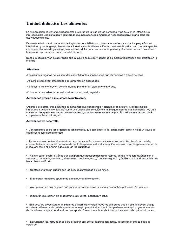 Educación Alimentaria Infantil | PDF | Alimentos | Comida y bebida