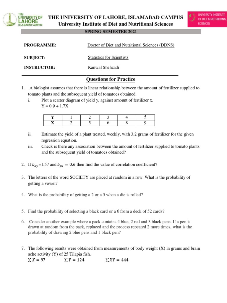 Questions For Practice 3 | PDF | Correlation And Dependence | Statistical Analysis