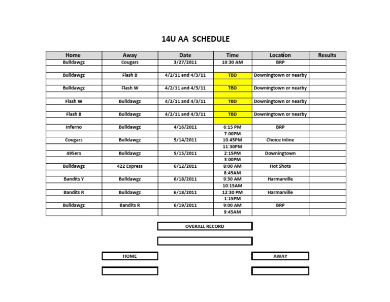 14u AA Schedule | PDF