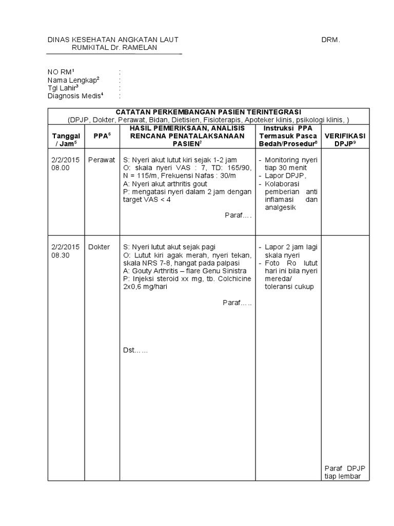 Formulir CPPT & SPO | PDF