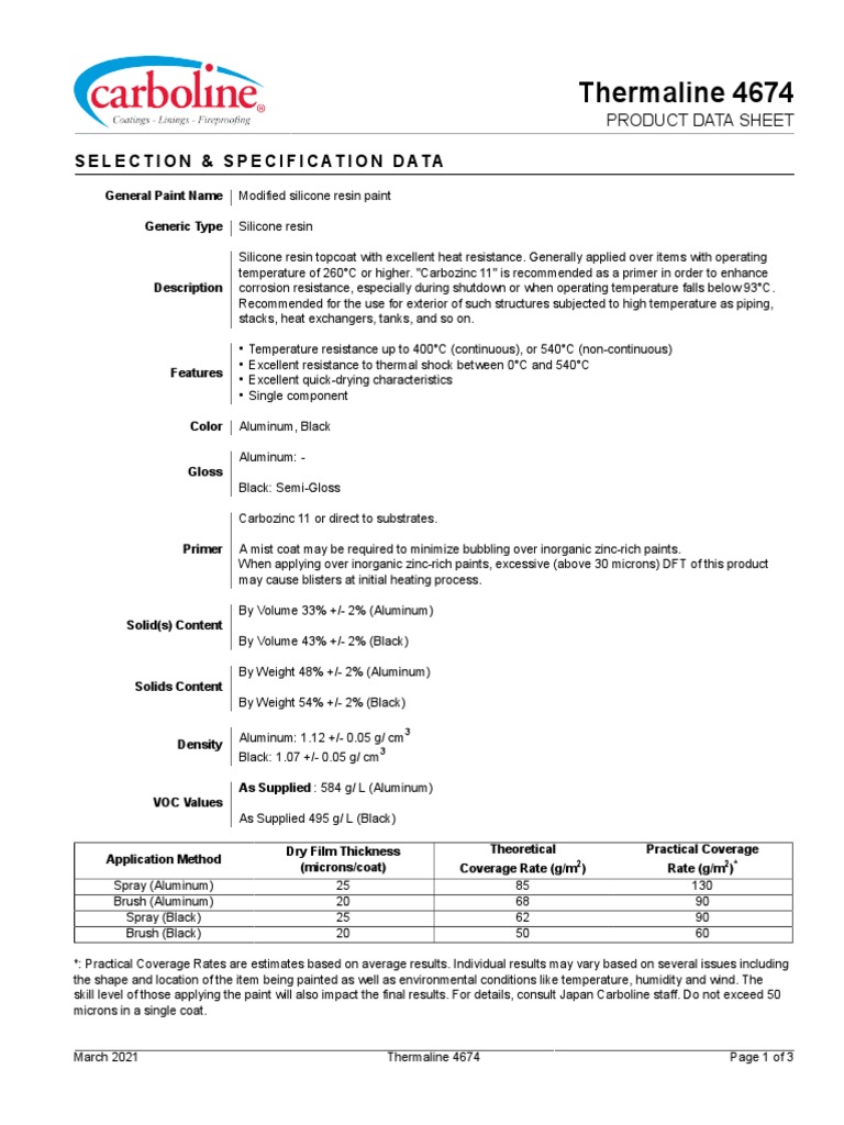 Thermaline 4674: Selection & Specification Data | Download Free PDF ...