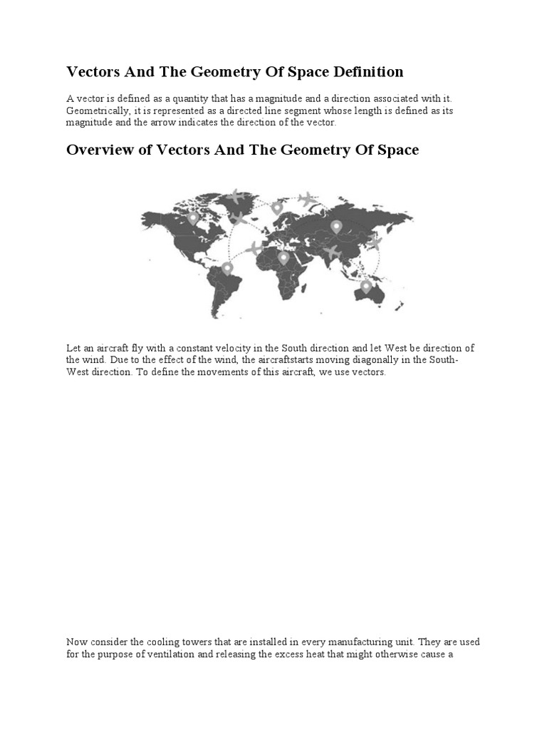 Vectors and The Geometry of Space Definition | PDF