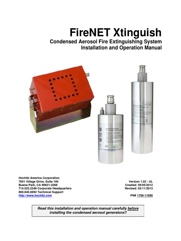 Firenet Xtinguish: Condensed Aerosol Fire Extinguishing System ...