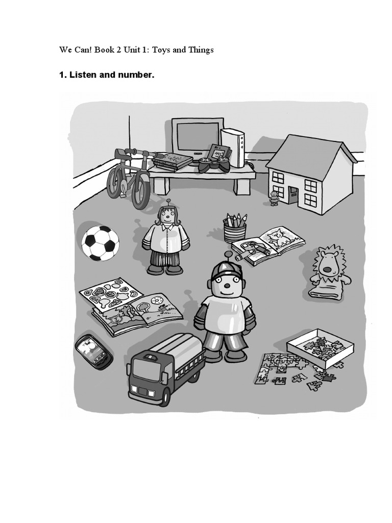 Listen and Number.: We Can! Book 2 Unit 1: Toys and Things | PDF