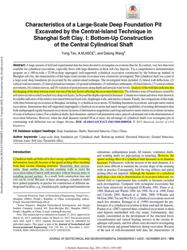 Characteristics of A Large-Scale Deep Foundation Pit Excavated by The ...