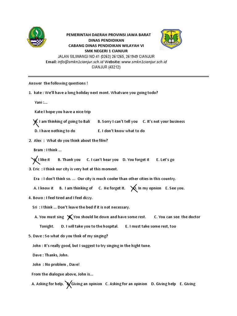 Soal PTS B Inggris | PDF