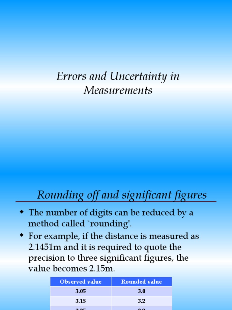 Errors and Uncertainty in Measurements | PDF | Observational Error | Errors And Residuals