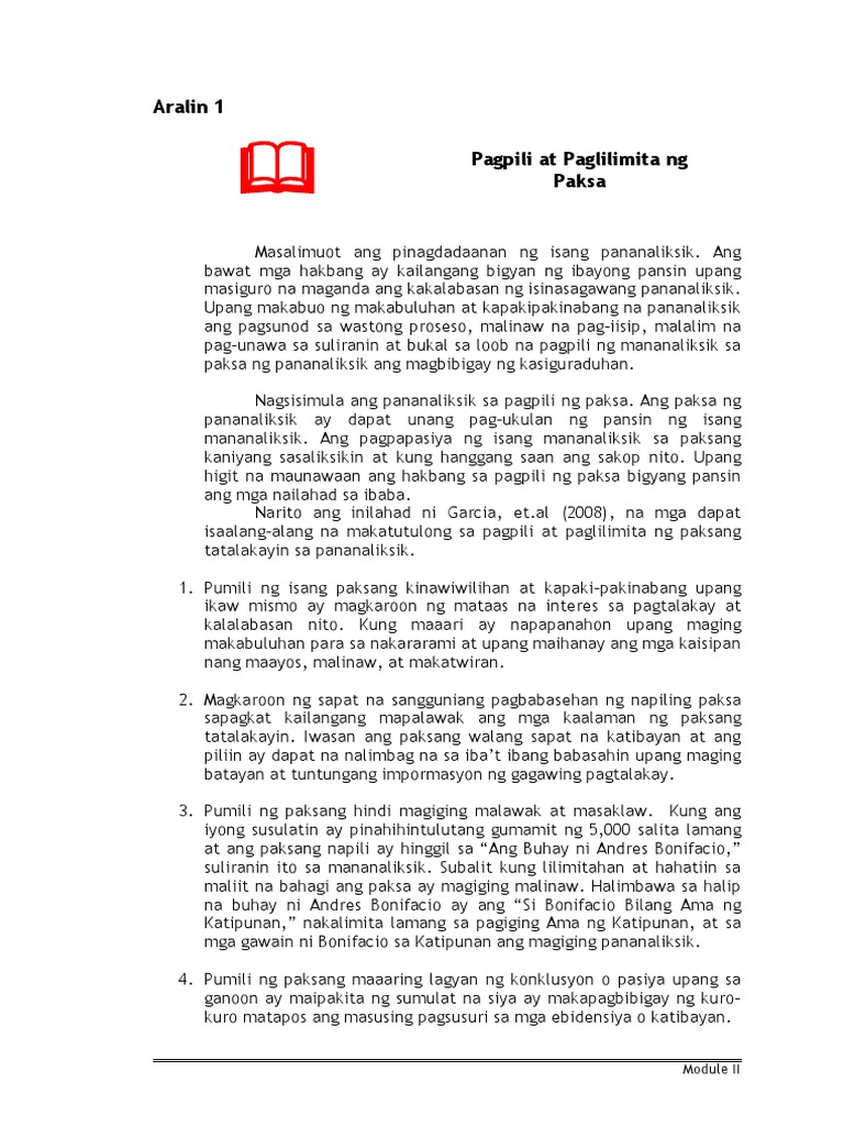 Pagbasa Modyul 2 3 | PDF