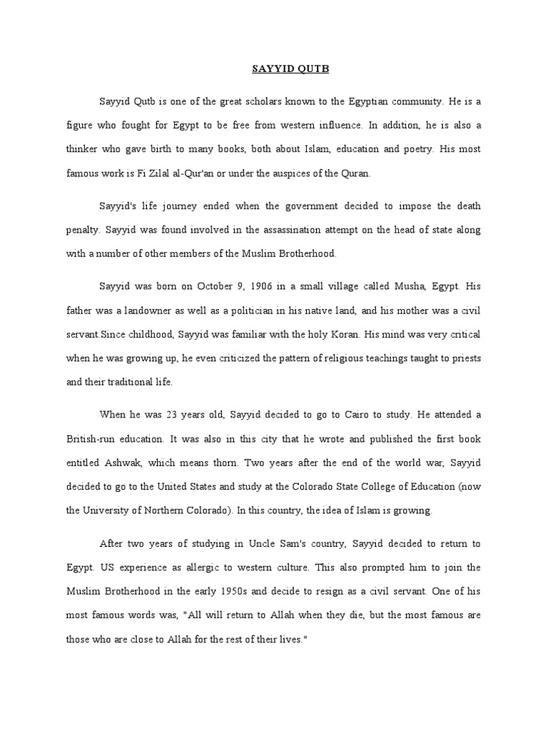 Sayyid Qutb: Egyptian Intellectual Executed for Opposing Secular Rule ...
