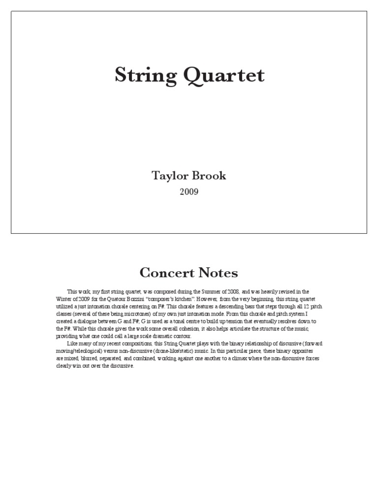 String Quartet | PDF | String Instruments | Musical Instruments