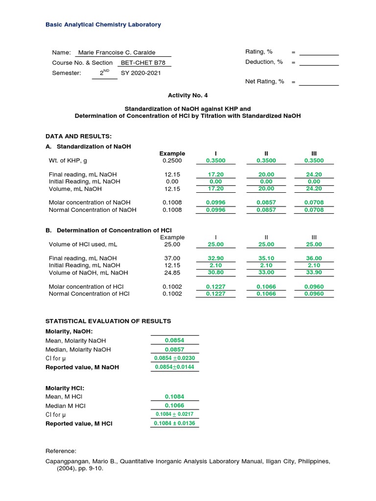 Preparation and Standard NaOH | PDF | Hydrochloric Acid | Analytical ...